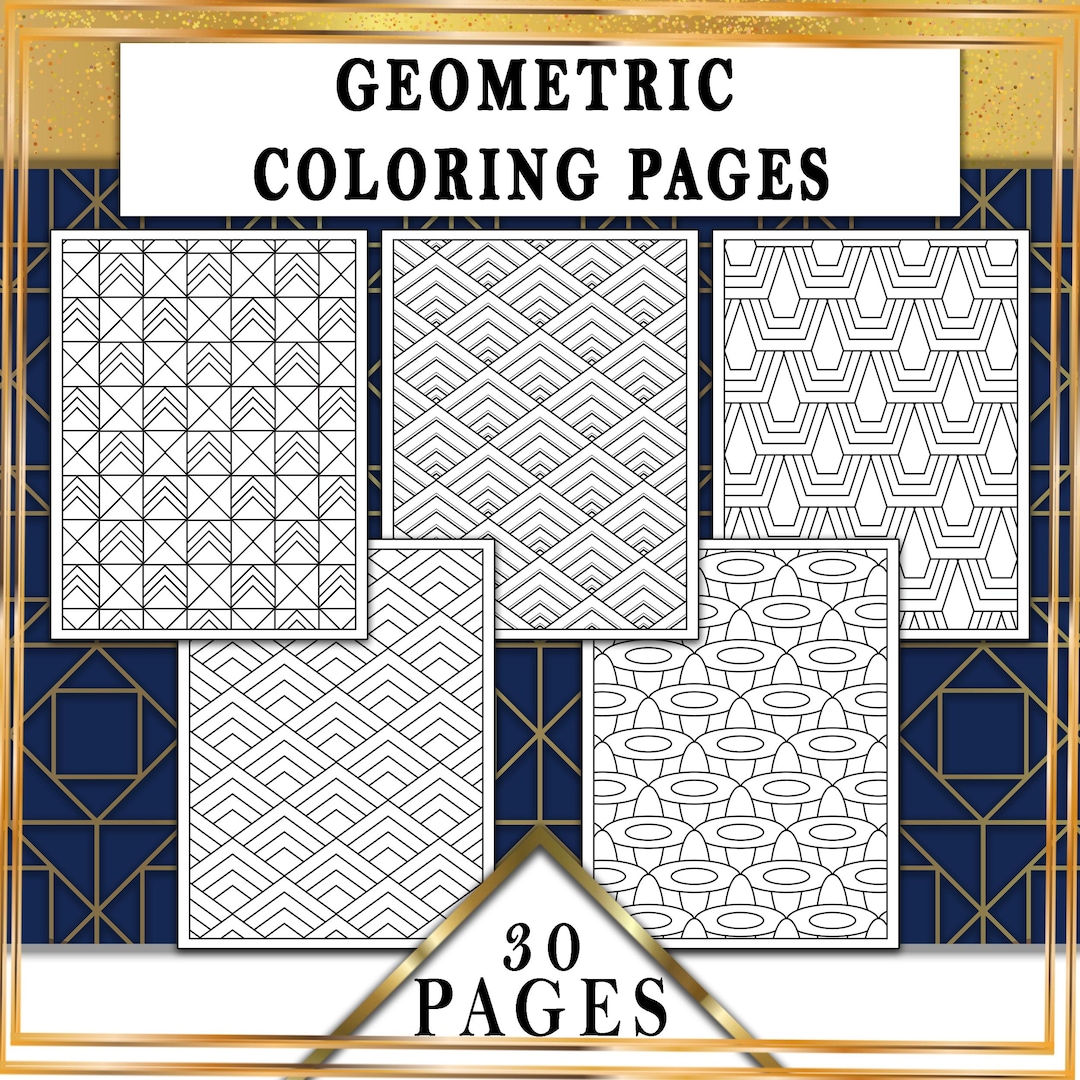30 Geometric Coloring Pages for Adults. Geometric Pattern Digital ...