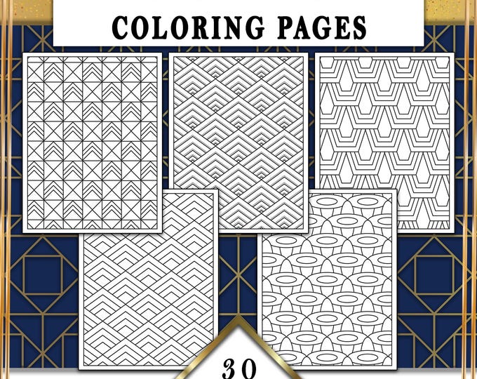 30 Geometric Coloring Pages for Adults. Geometric Pattern Digital ...