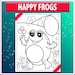 Happy Frogs Coloring Pages. Cute Coloring Book for Girls, Boys and ...