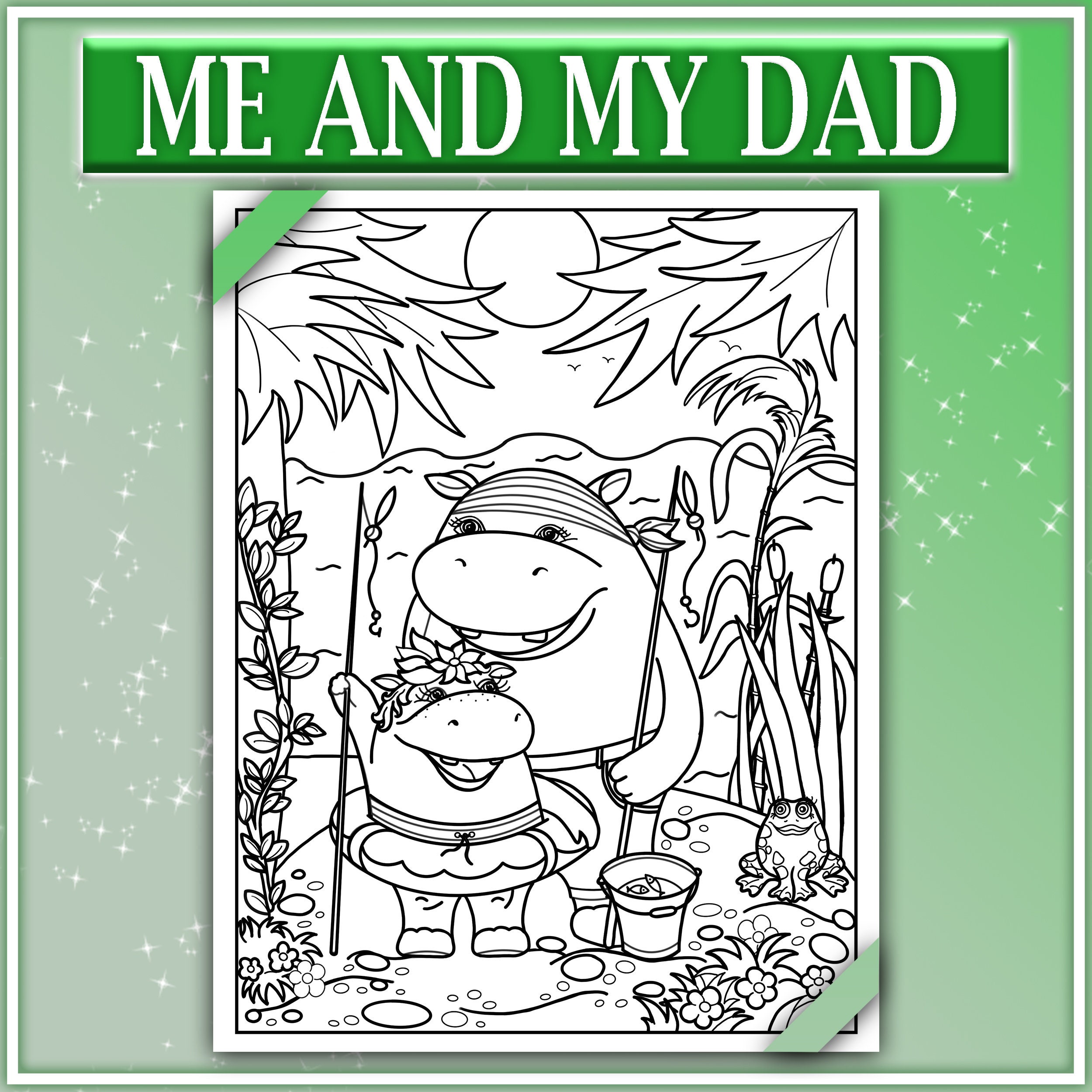 4 Unique Coloring Pages for Kids and Adults. Adventures of Hippo. Cute ...