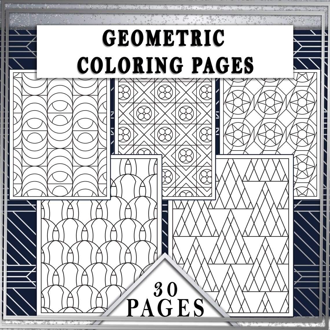 30 Geometric Coloring Pages for Adults. Abstract Pattern Digital ...
