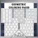 30 Geometric Coloring Pages for Adults. Abstract Pattern Digital ...