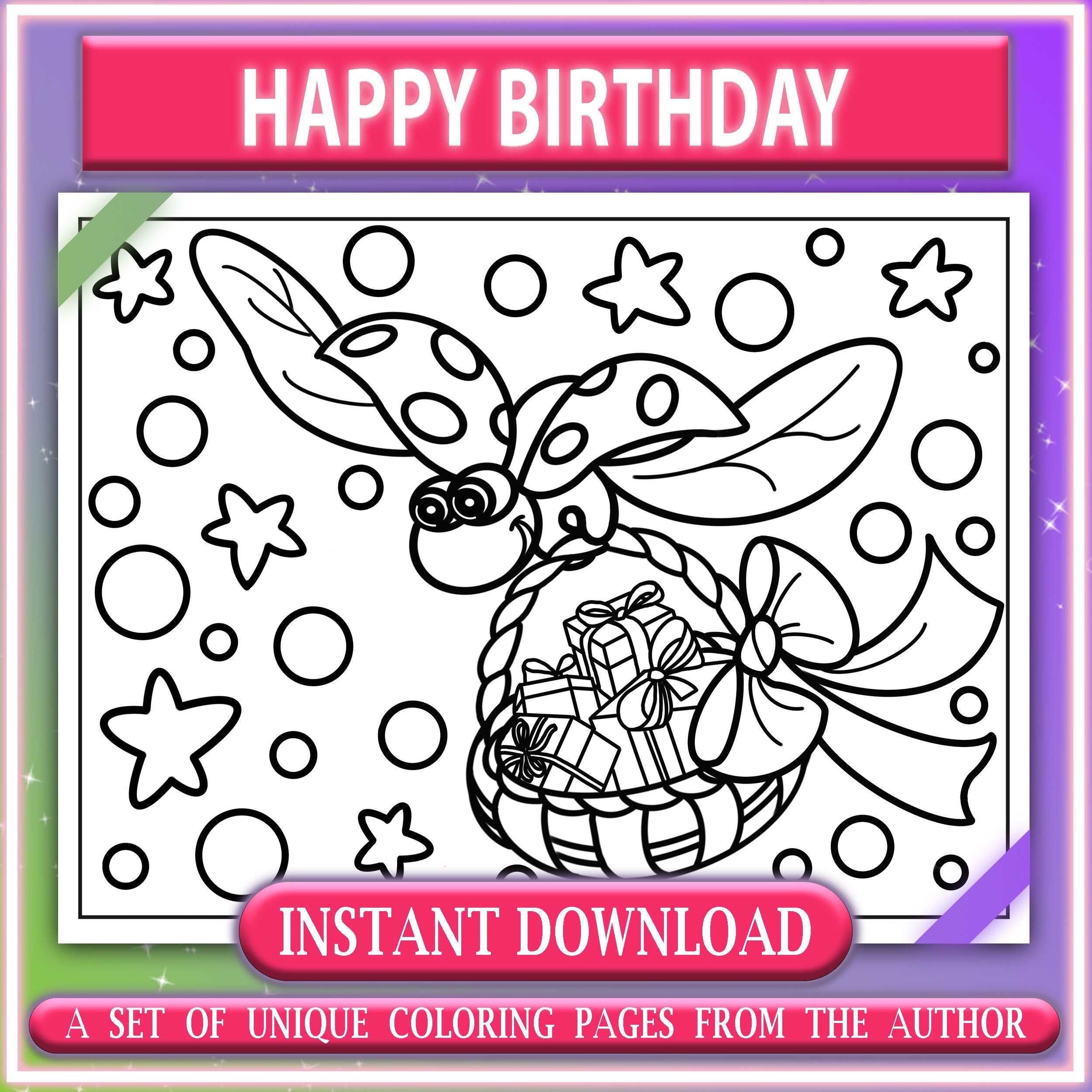 Happy Birthday Coloring Pages. Cute Happy Birthday Printables for Girls ...