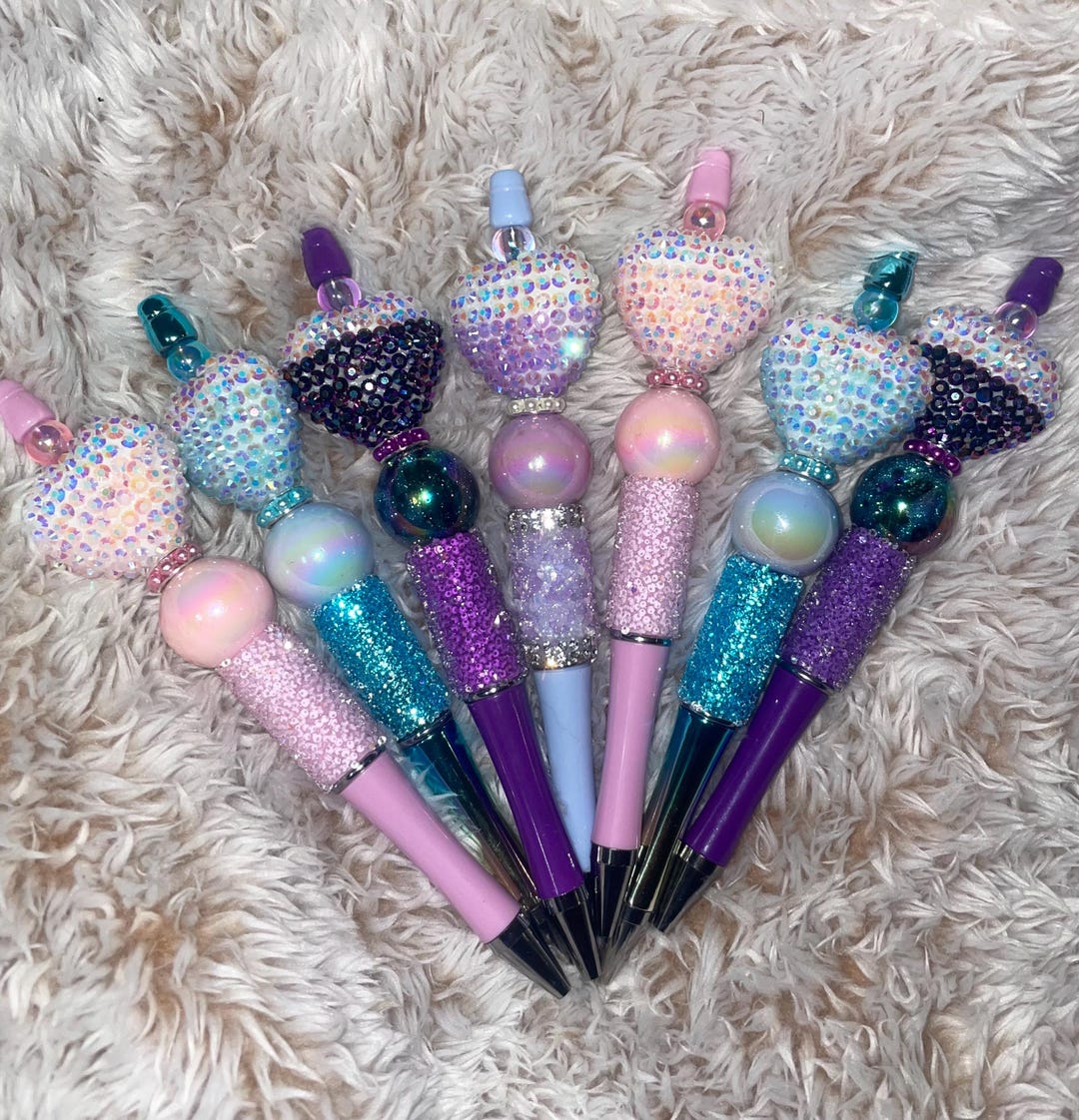 Bedazzled Heart Pens - Etsy