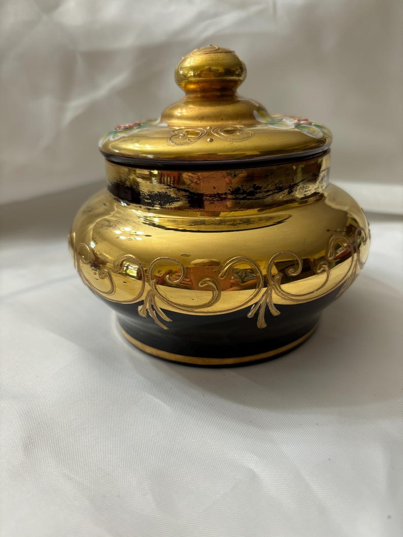 Vintage Powder Jar - Etsy