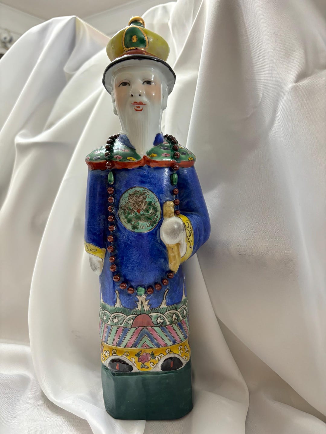 Chinese Porcelain Statue of Emperor King. - Etsy