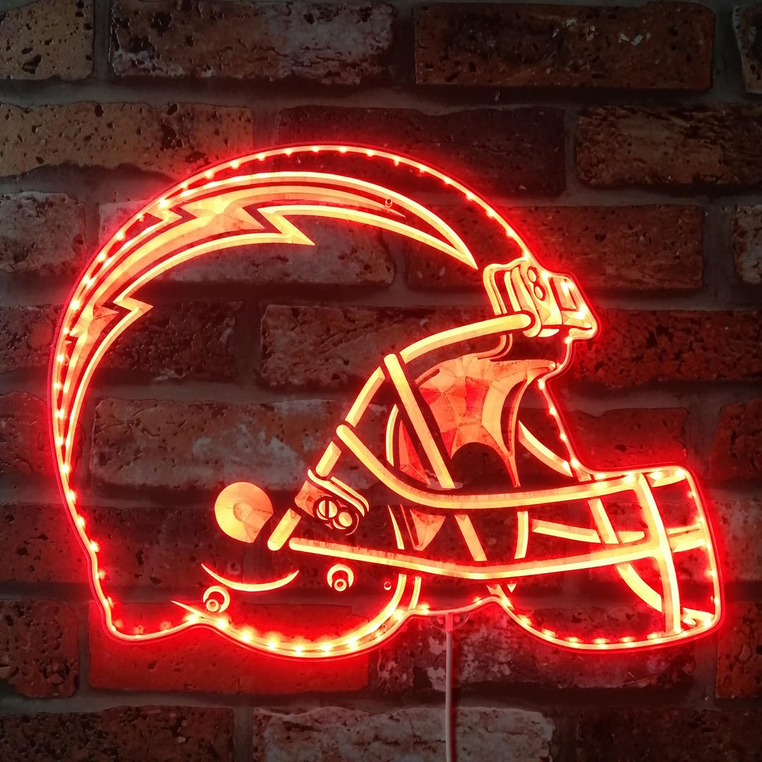 San Diego Chargers Helmet Wall Neon LED Lighted Sign, Illuminated ...