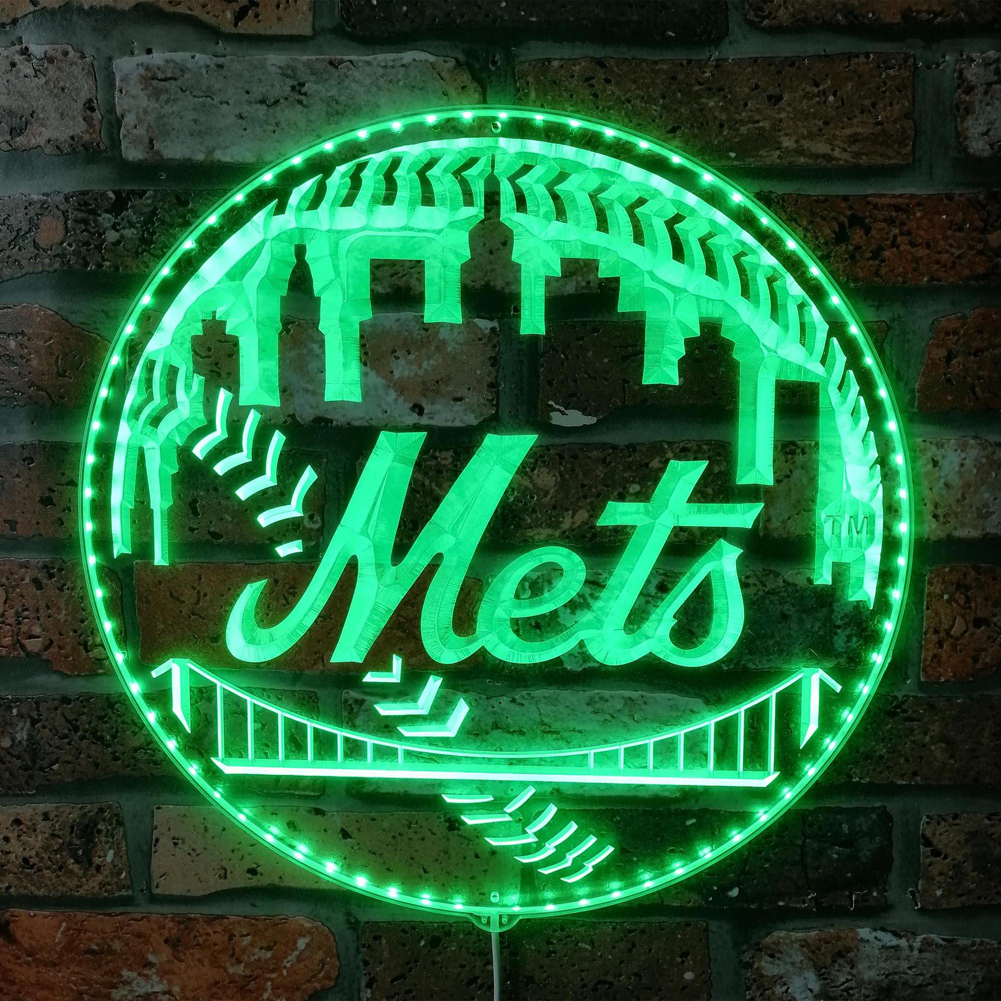 New York Mets Wall Neon LED Lighted Sign, Illuminated Sports Bar Sign ...