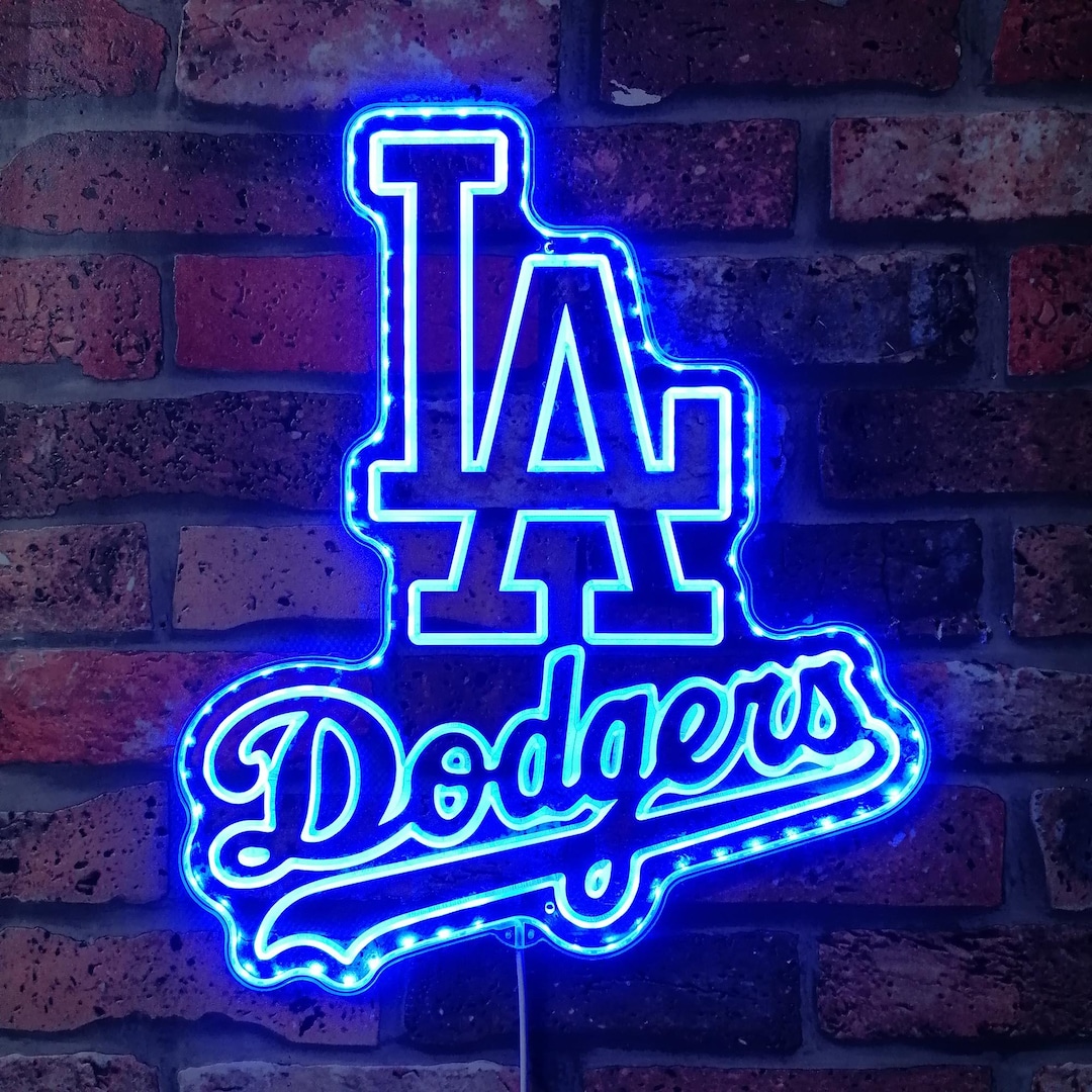LA Dodgers Wall Neon LED Lighted Sign, Illuminated Sports Bar Sign Gift ...