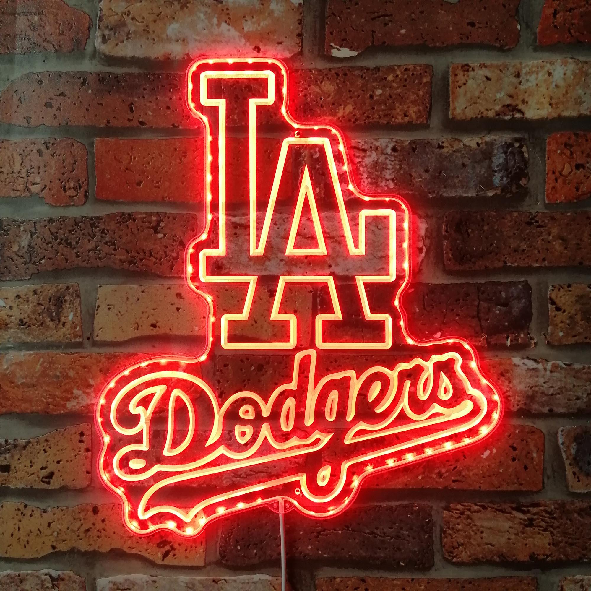 LA Dodgers Wall Neon LED Lighted Sign, Illuminated Sports Bar Sign Gift ...