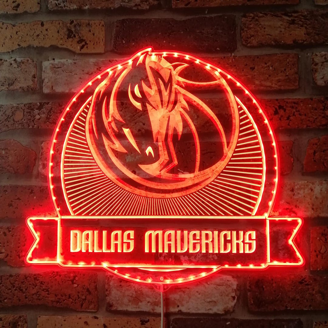 Dallas Mavericks Wall Neon LED Lighted Sign, Illuminated Sports Bar ...