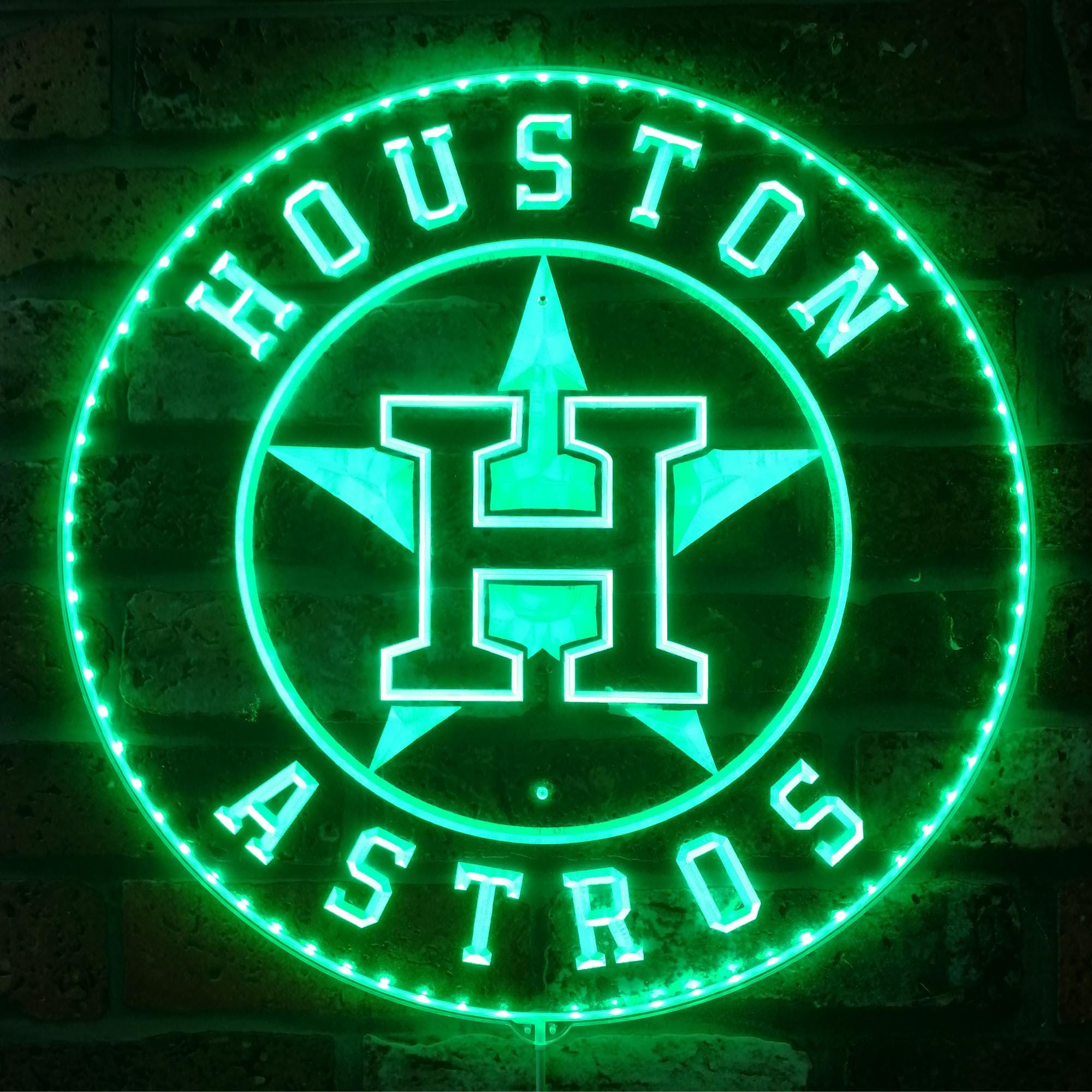 Houston Astros Wall Neon LED Lighted Sign, Illuminated Sports Bar Sign ...