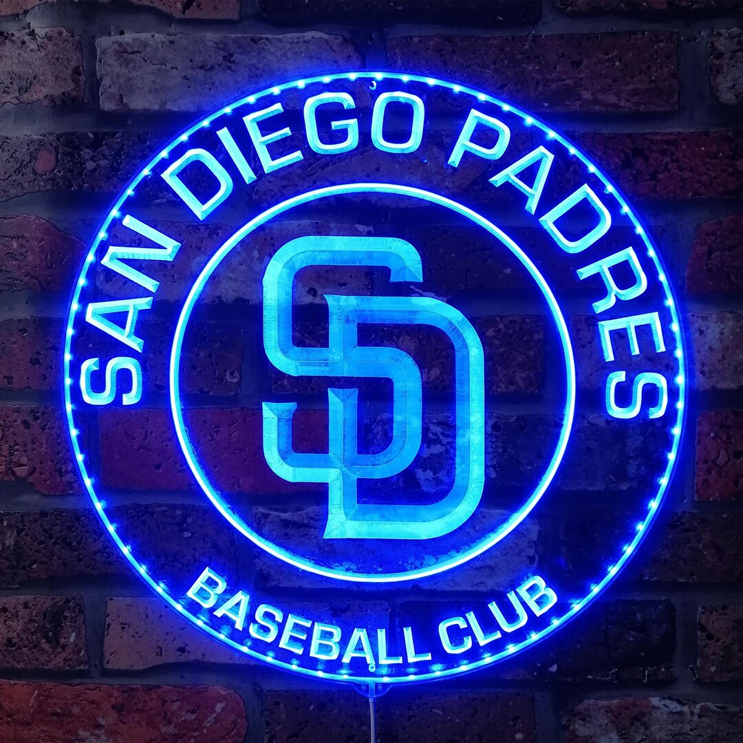 San Diego Padres Wall Neon LED Lighted Sign, Illuminated Sports Bar ...