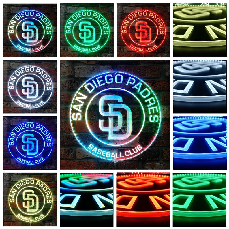 San Diego Padres Wall Neon LED Lighted Sign, Illuminated Sports Bar ...