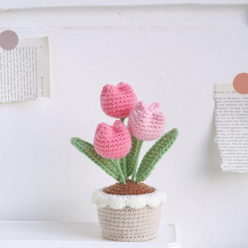 Tulip Pot Crochet Pattern, Flower Pot Crochet Pattern, Crochet Home ...