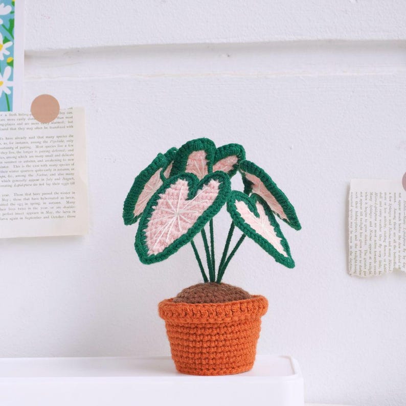 Elegant Green Pots Crochet Patterns Bundle, Neon Pothos Pot, Caladium ...