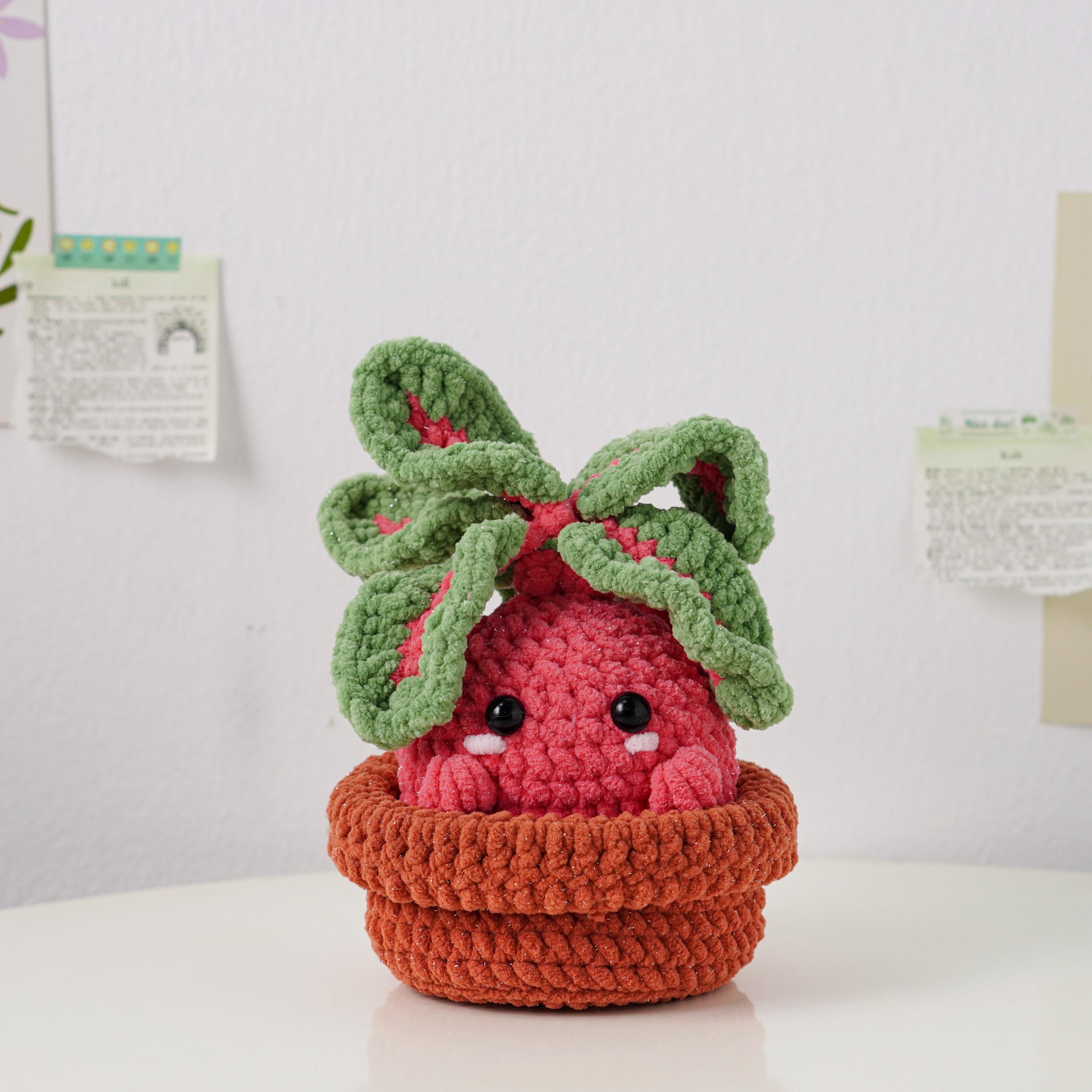 Garden Sprout Trio Crochet Patterns | Radish Pot Pattern, Mushroom Pot ...