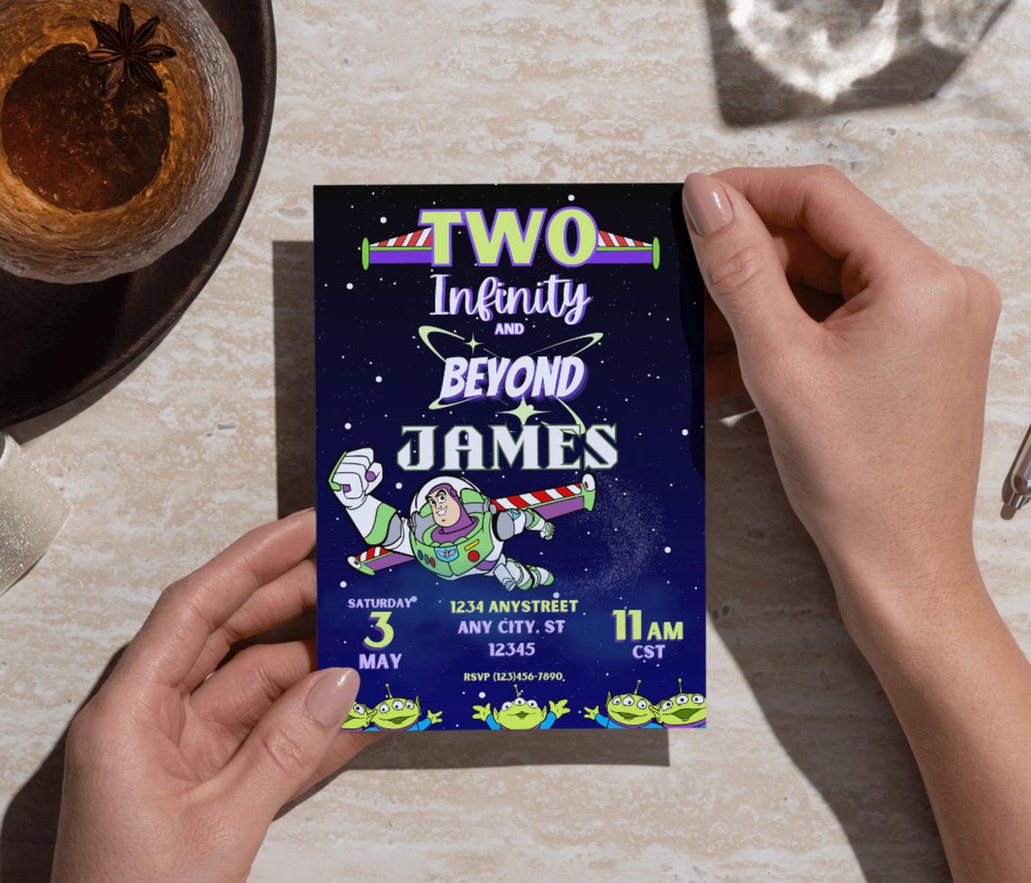 Two Infinity and Beyond Invitation Buzz Lightyear Birthday Invitation ...