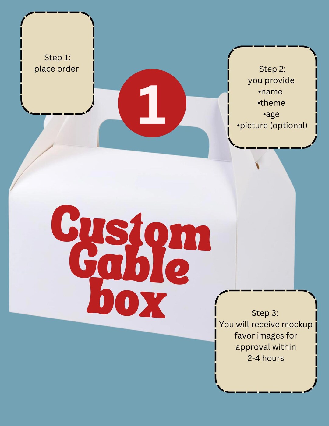 Party Favor Box, Gable Box, Custom Gable Box - Etsy