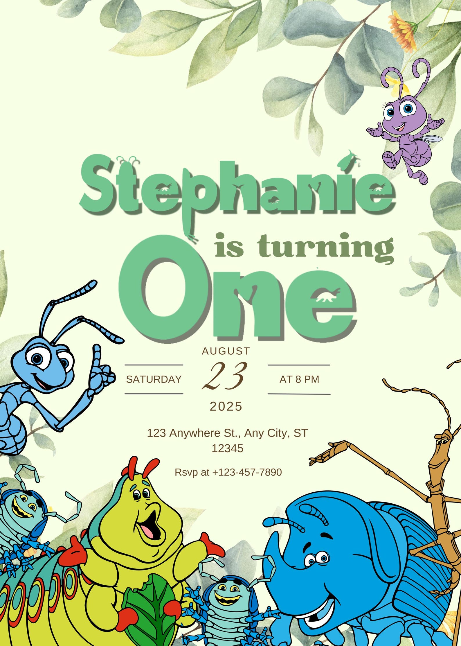 A Bugs Life Invitation A Bugs Life Birthday Invitation Bugs Life Invite ...