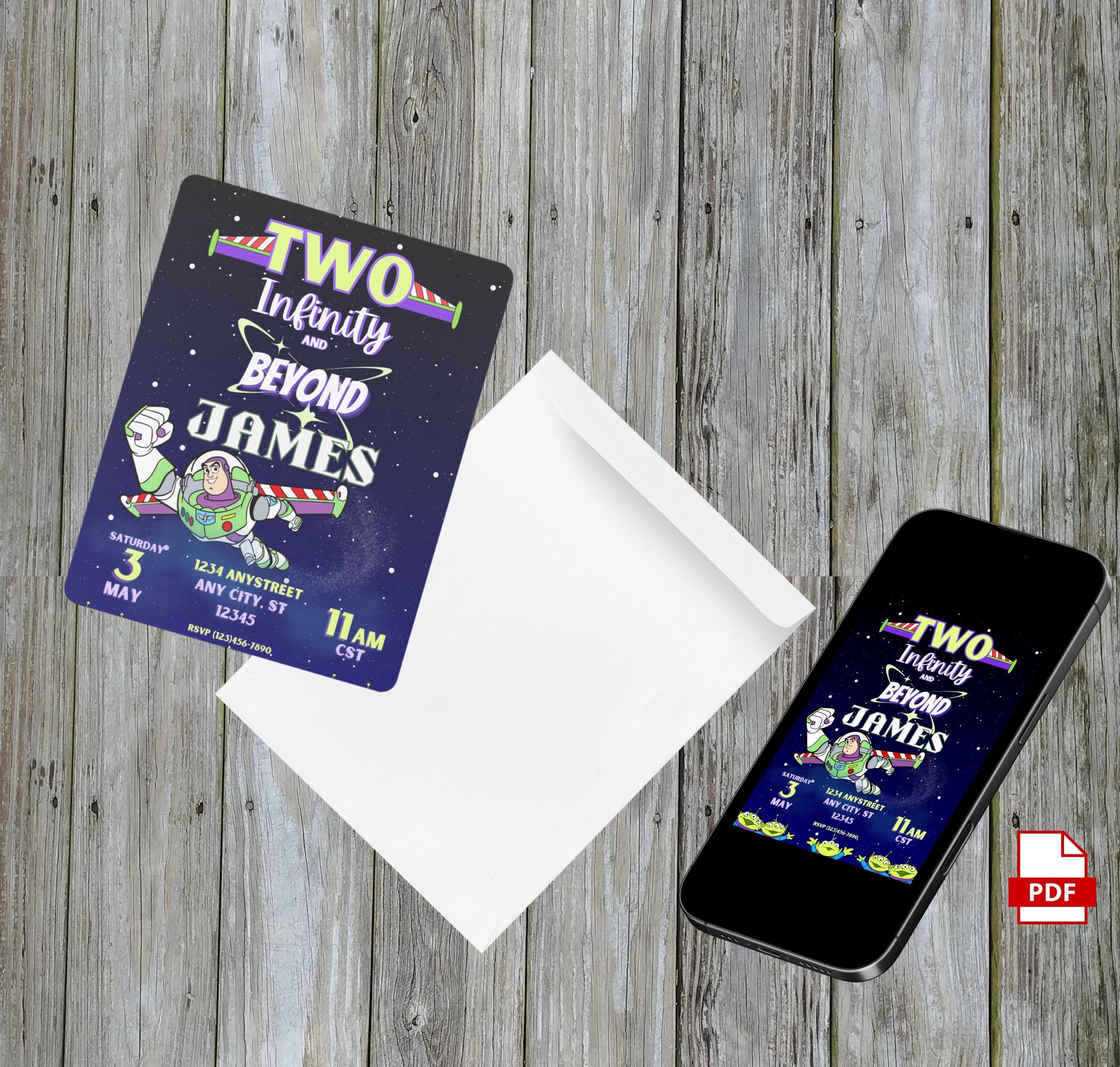 Two Infinity and Beyond Invitation Buzz Lightyear Birthday Invitation ...