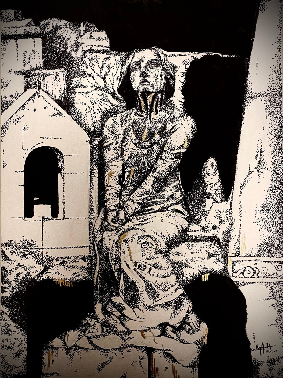 Gothic Pen and Ink Drawing - Etsy