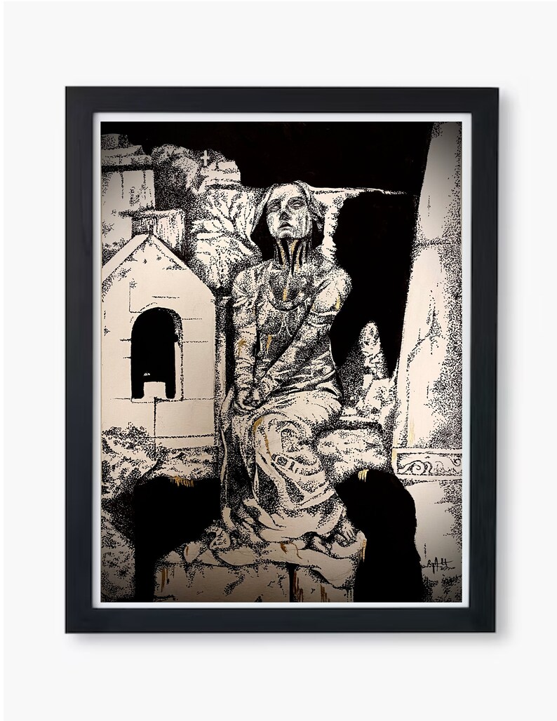 Gothic Pen and Ink Drawing - Etsy