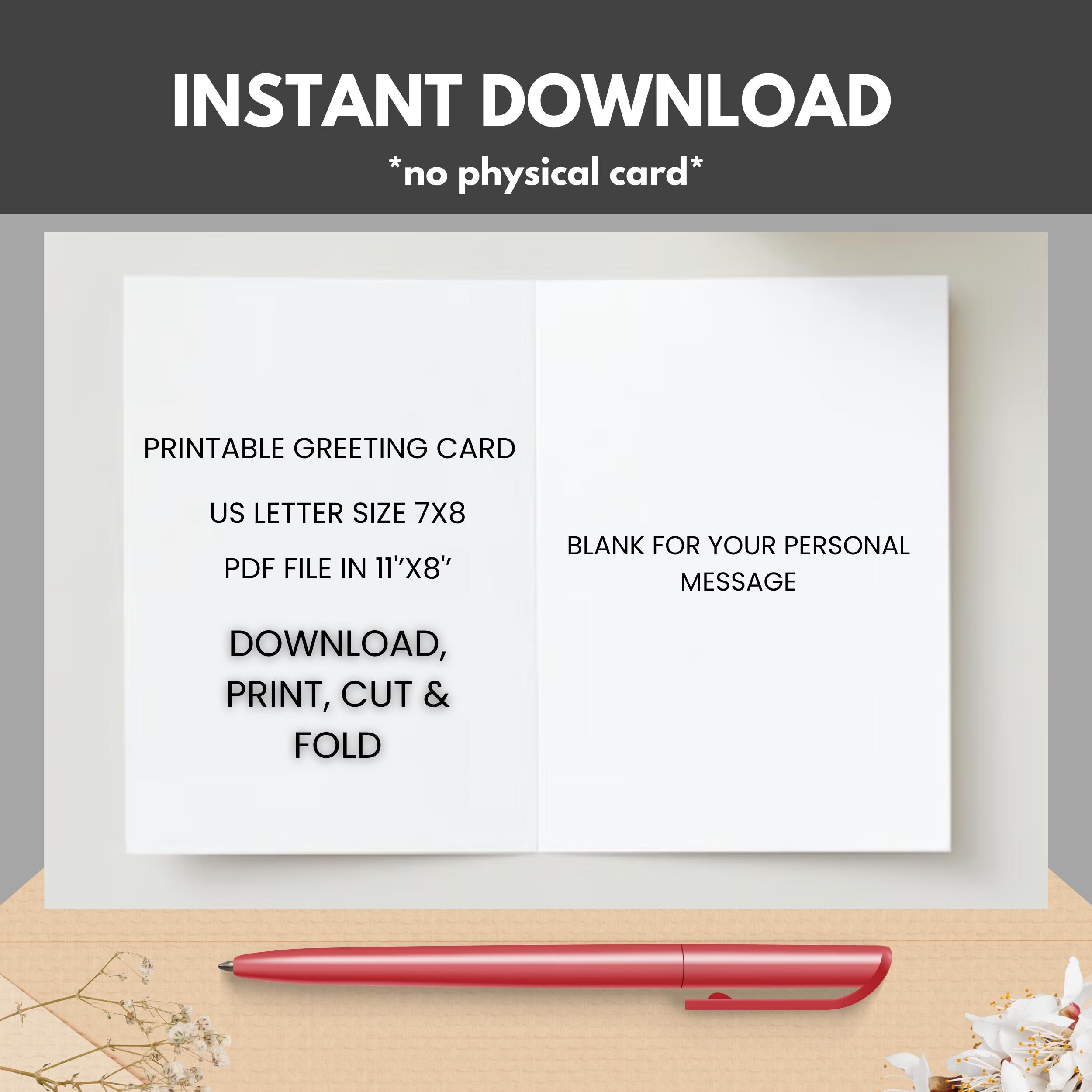 Cute Cat Birthday Card | Instant Download Printable Card | for A Cat ...