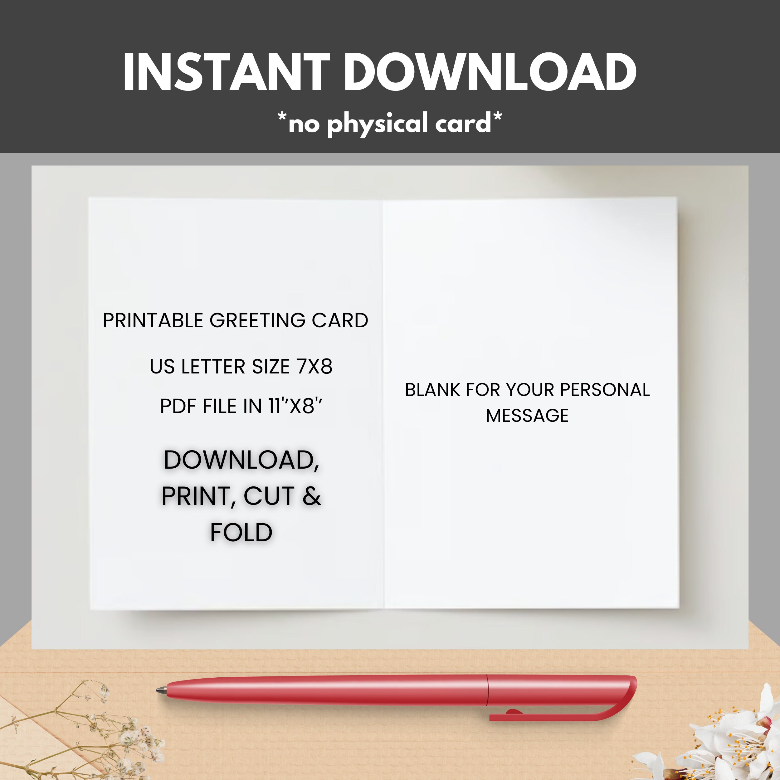 Adorable Apology Card - Printable Digital Greeting Card With Cute ...