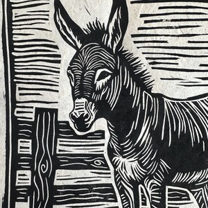 Donkey Linocut Print: Limited Edition Block Print Wall Art - Etsy
