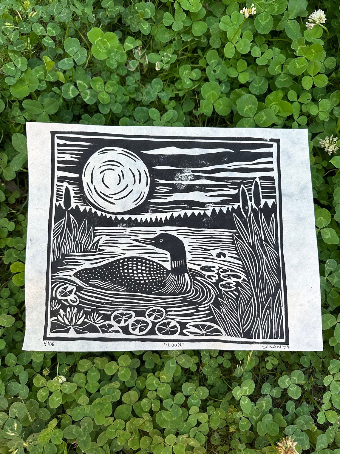 Common Loon Linocut, Loon Art Print - Etsy