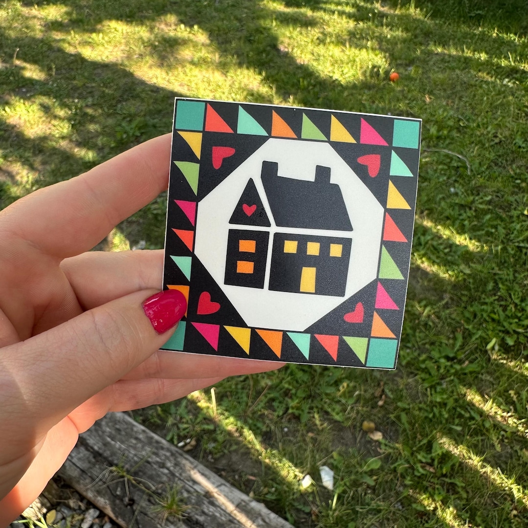 Love Shack Sticker: House Quilt Block, Waterproof Vinyl - Etsy