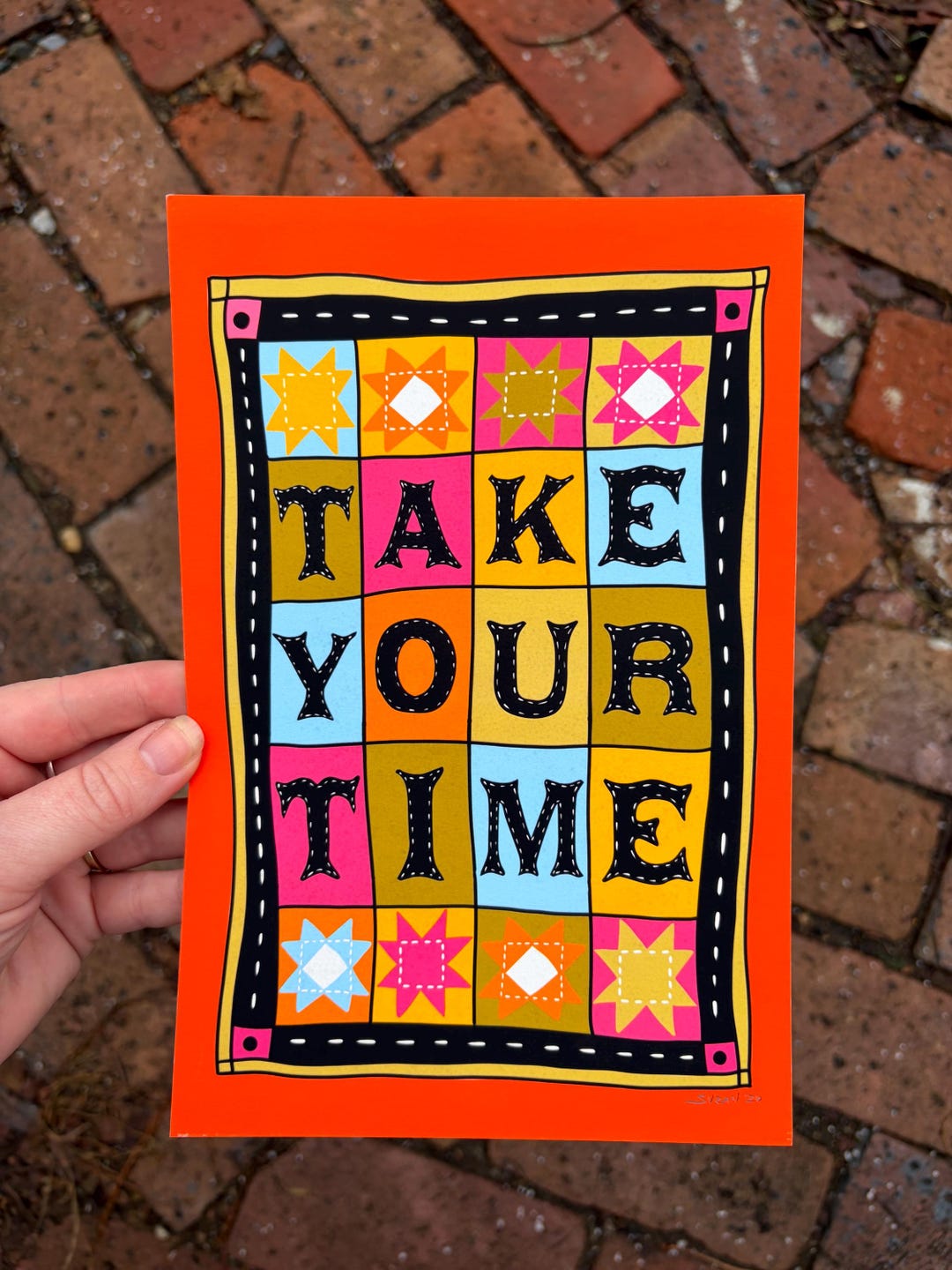 Take Your Time Colored Print, Quote Wall Art Print - Etsy