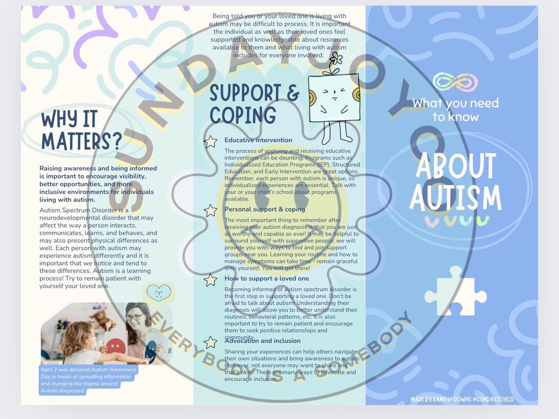 Printable, Informative Brochures - What You Need to Know About Autism ...