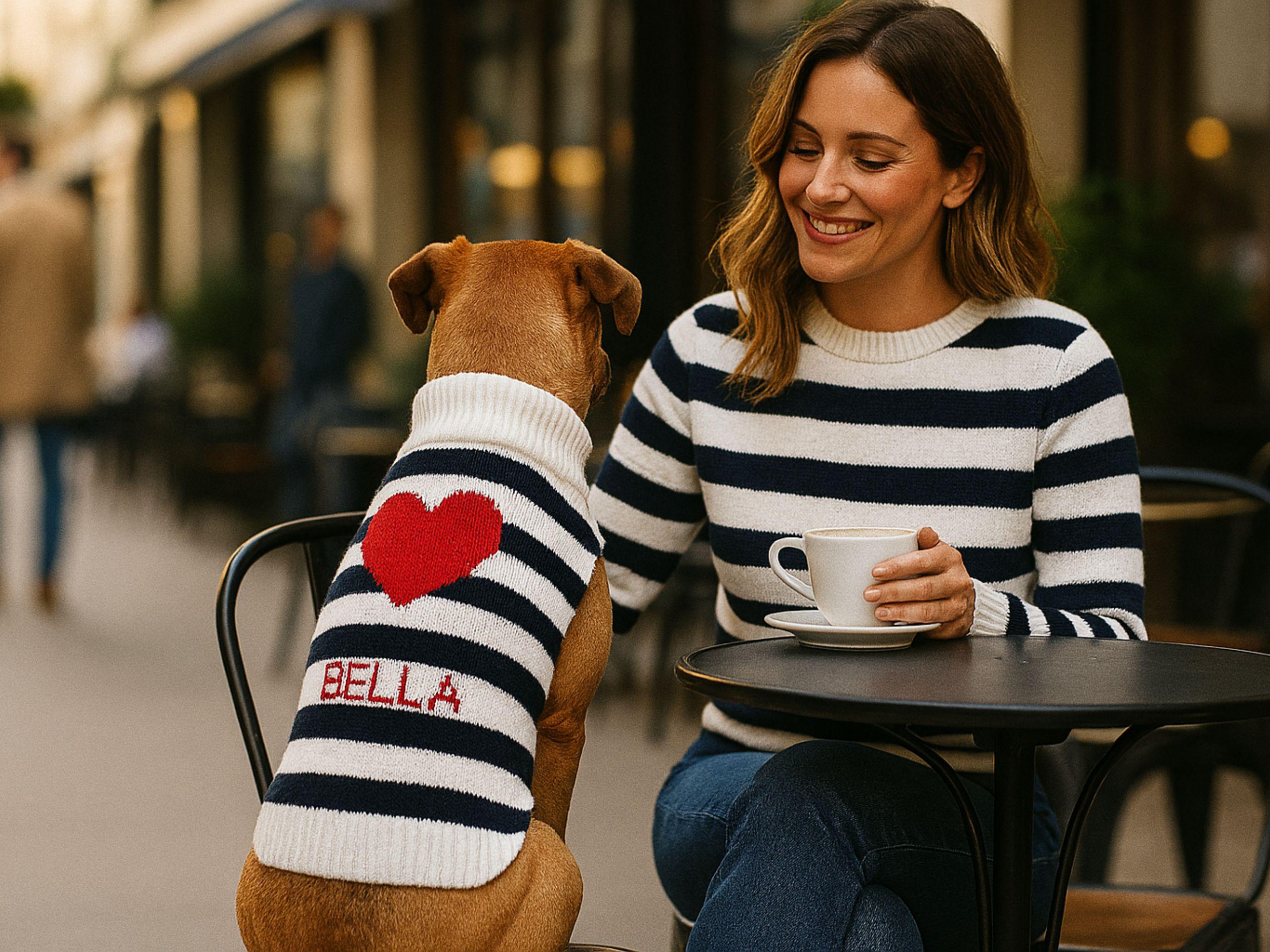 Customized Stripe Dog Sweater With Pet Name Personalized Dog Sweater ...