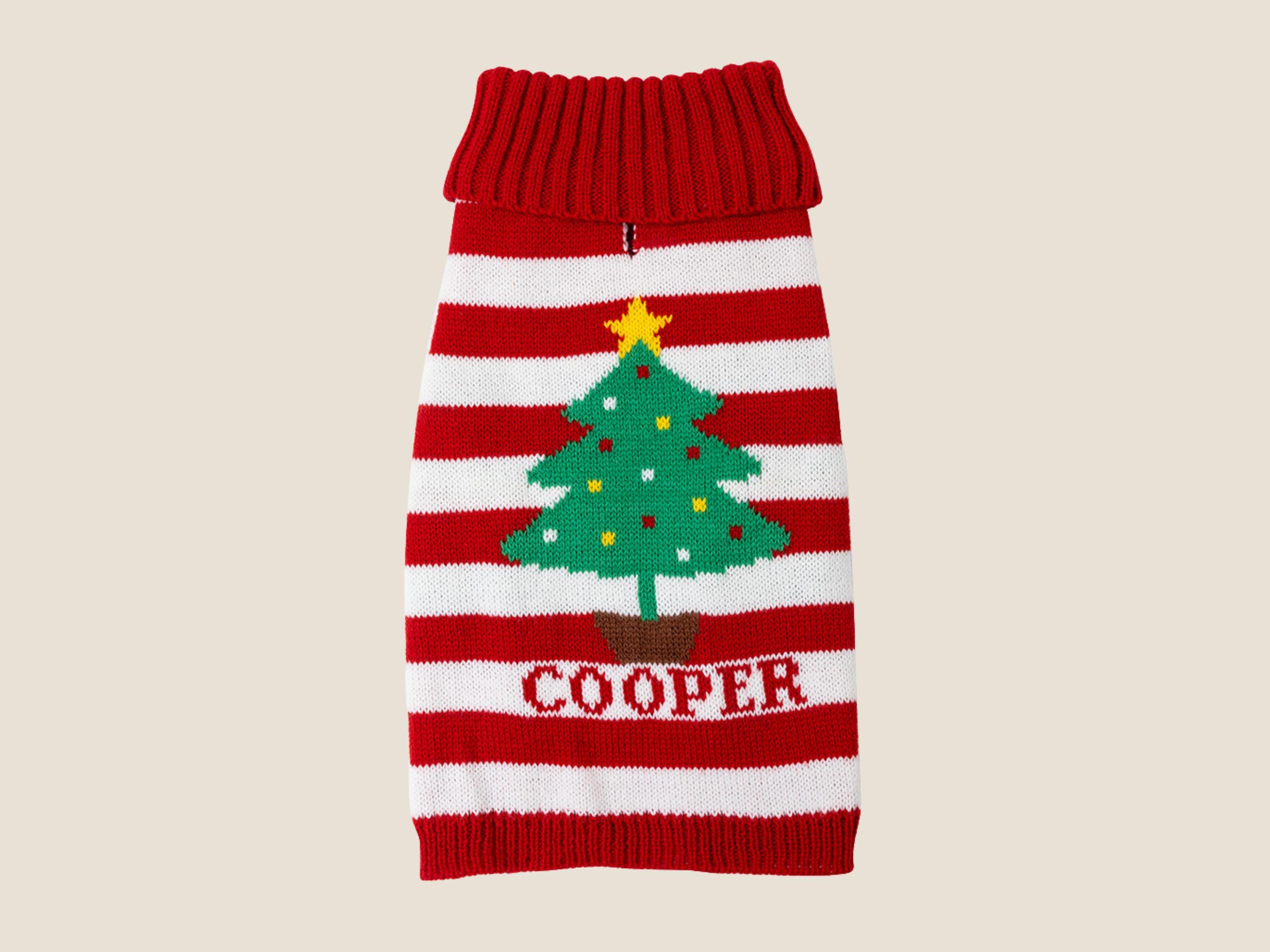 Personalized Christmas Dog Sweater With Name | Custom Knit Pet Sweater ...