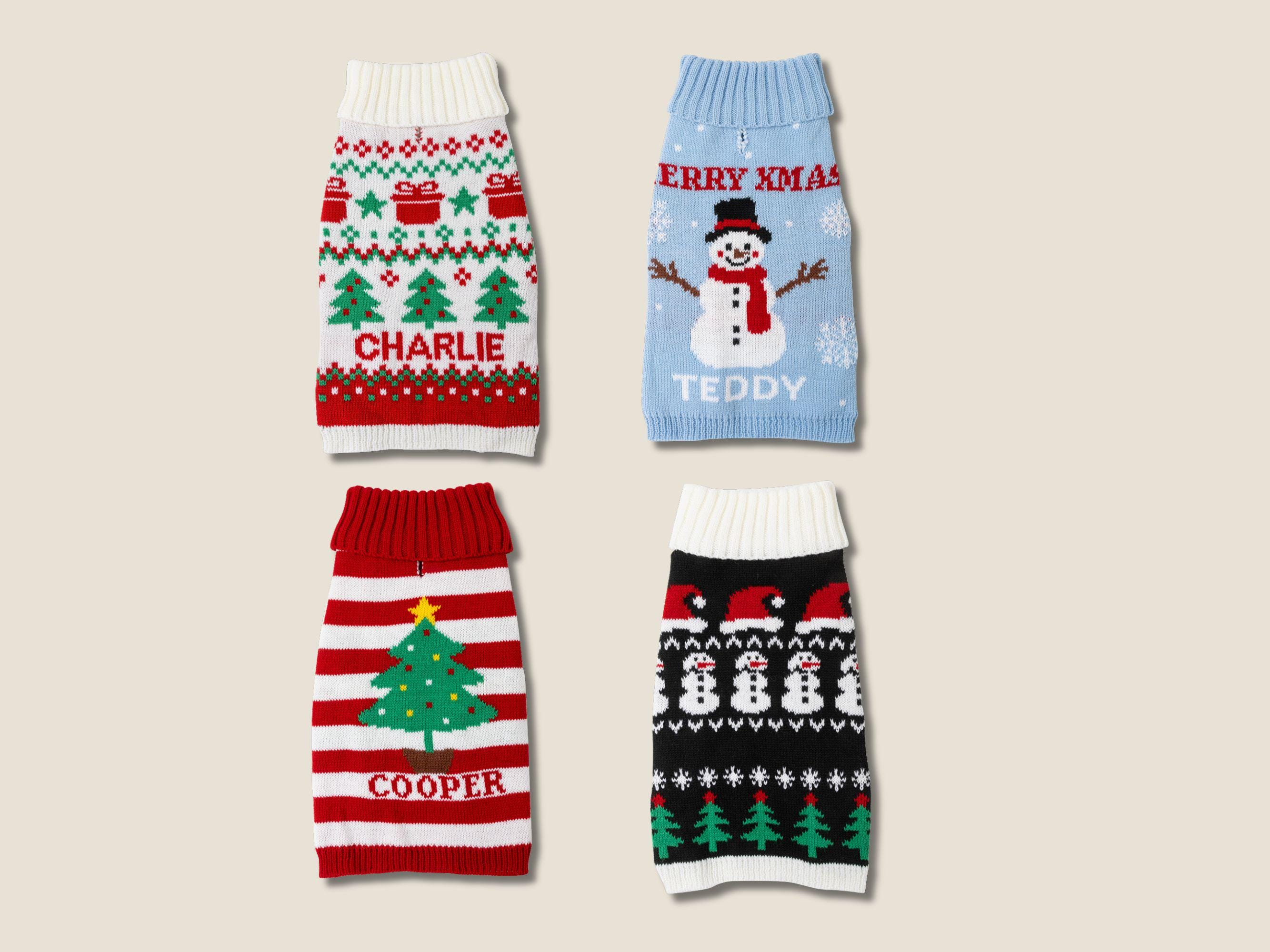 Personalized Christmas Dog Sweater With Name | Custom Knit Pet Sweater ...