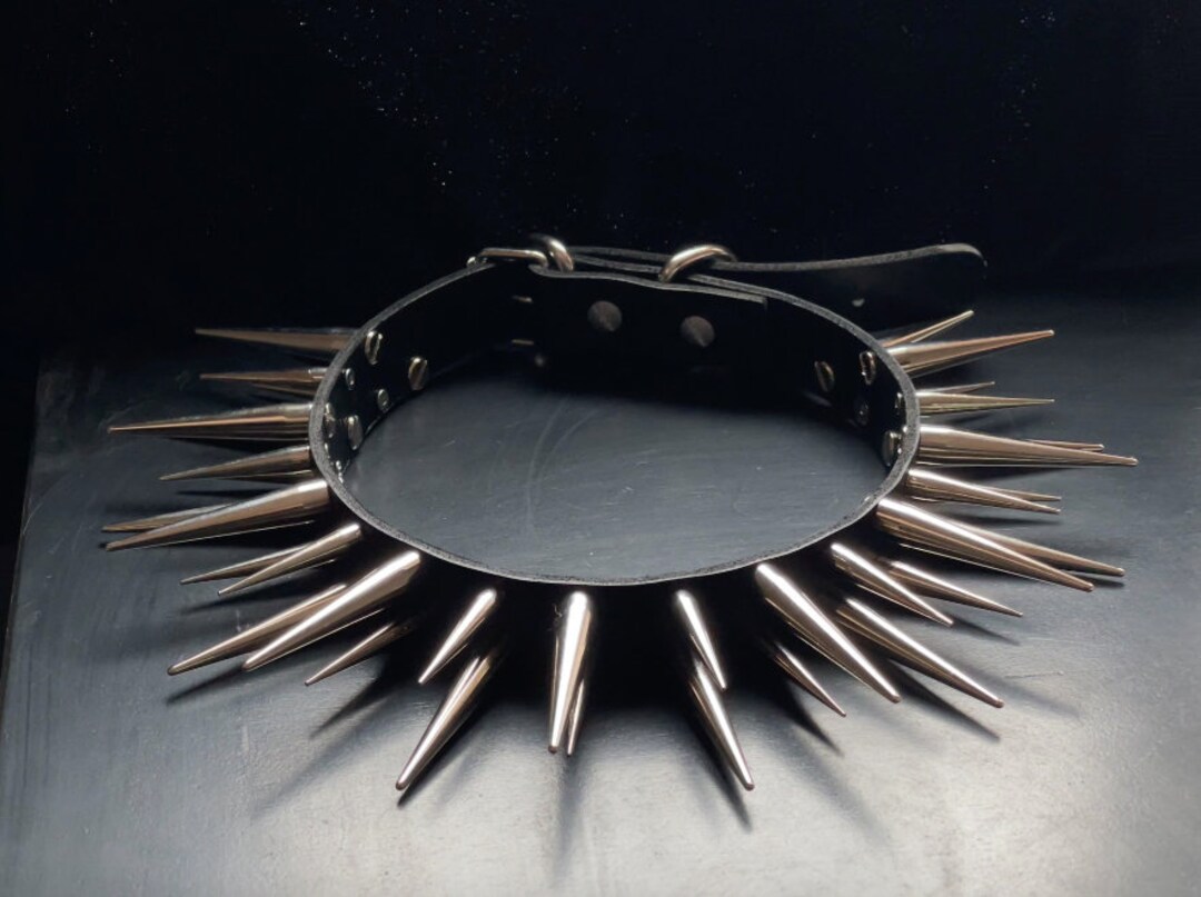 Giant Goth Handmade Leather Choker, Punk Spikes, Statement Fashion ...