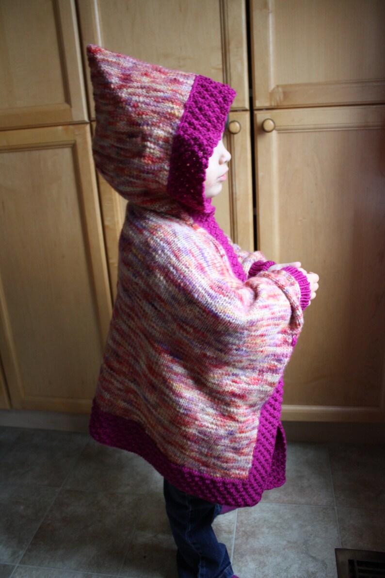Sweet Hilda Little Girls Whimsical Hooded Poncho KNITTING PATTERN PDF - Etsy