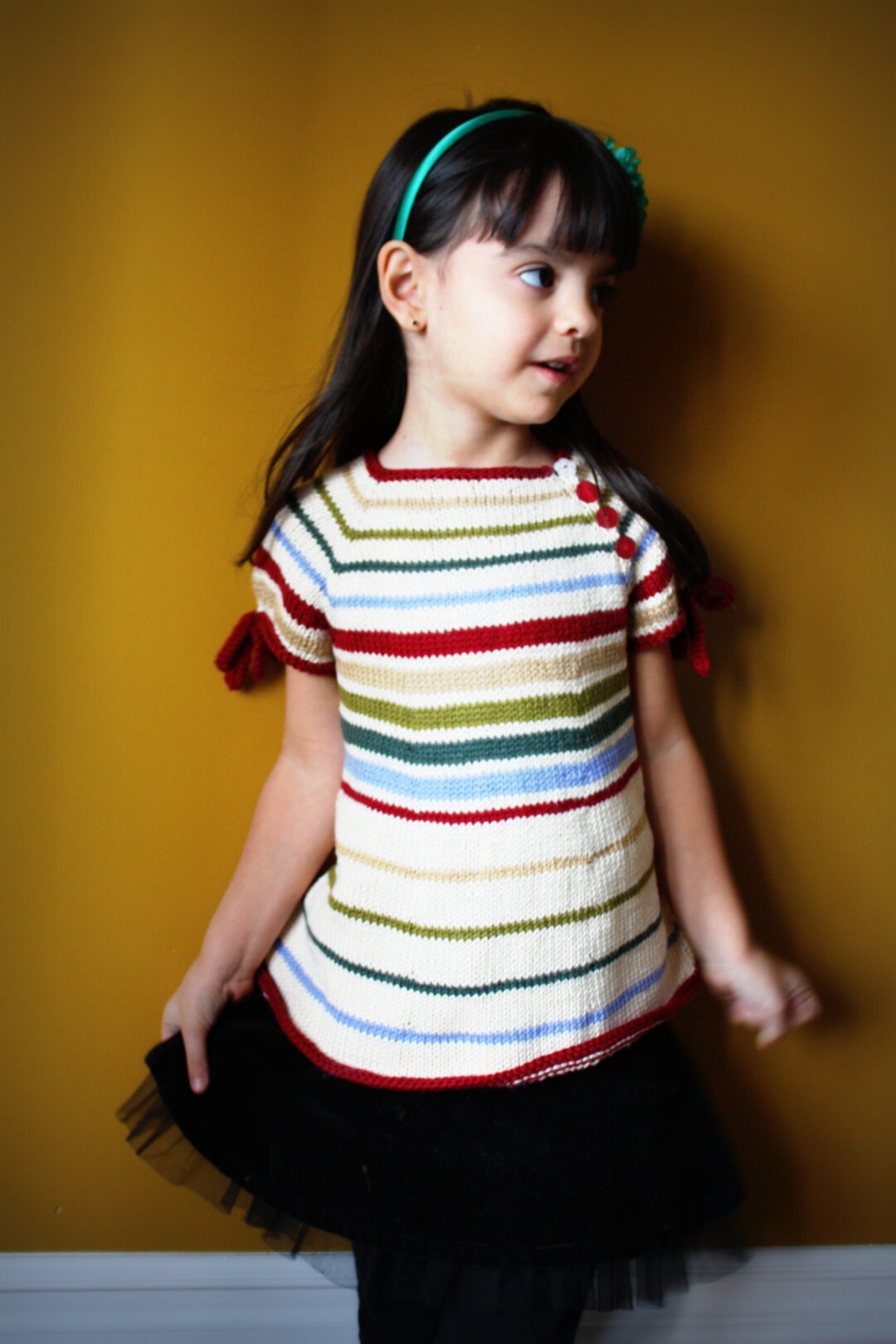 Autumn Road Tunic KNITTING PATTERN PDF Striped Tunic for 3 - Etsy