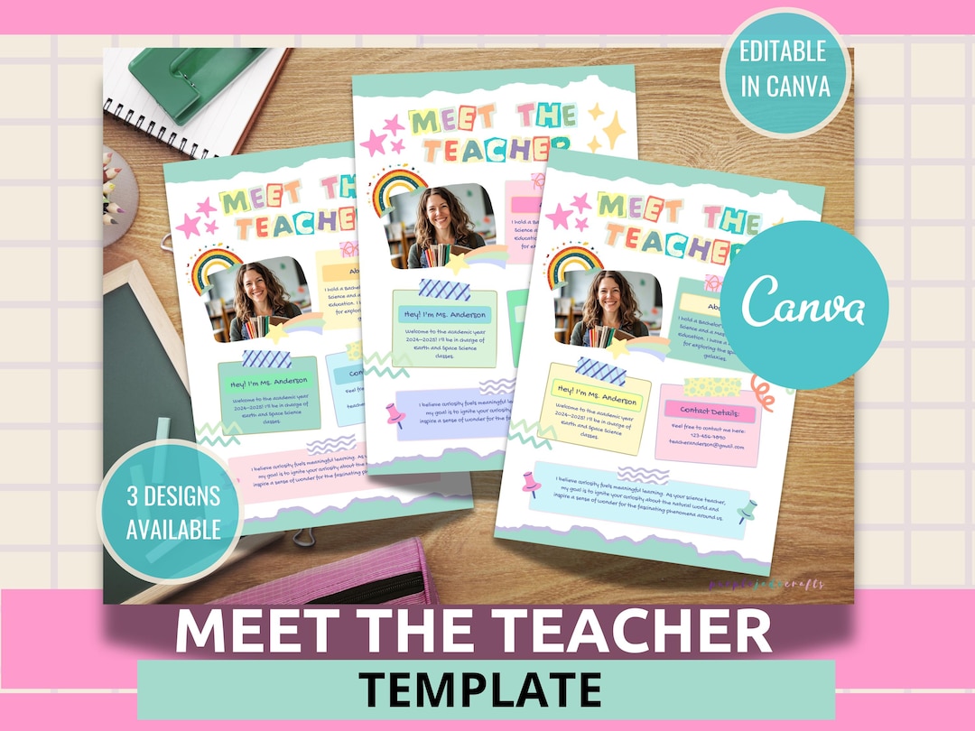 Meet the Teacher Template Pastel Theme Classroom Newsletter Editable ...