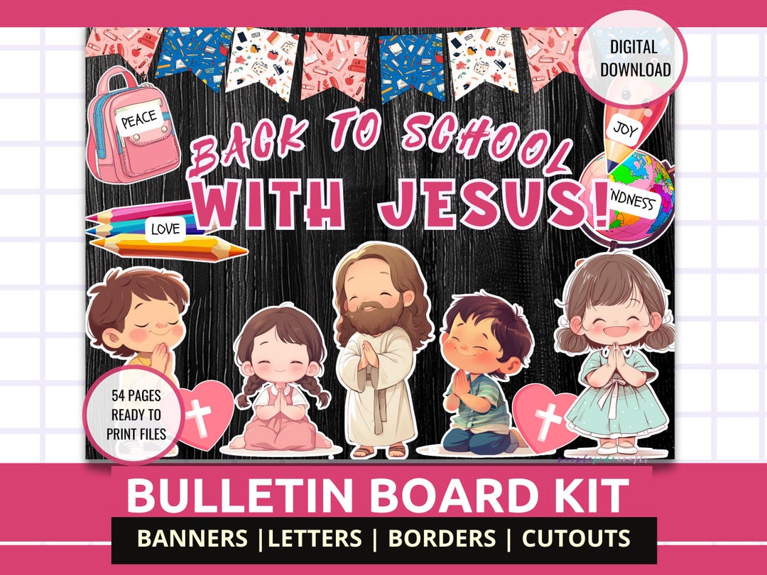 Back to School Christian Bulletin Board Kit Faith Theme Classroom Decor ...