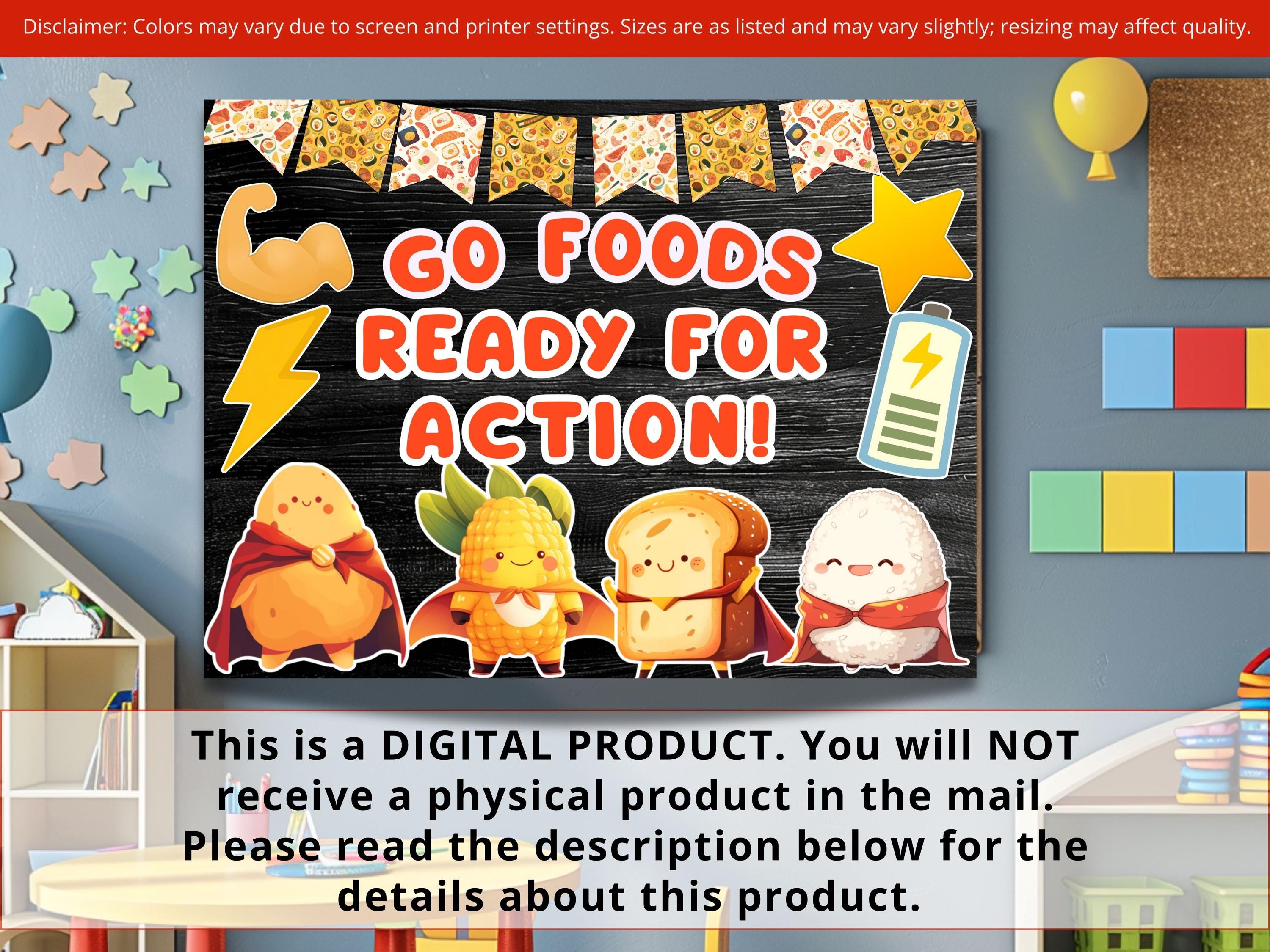 Go Foods Bulletin Board Kit, Printable Classroom Decor, Healthy Eating ...