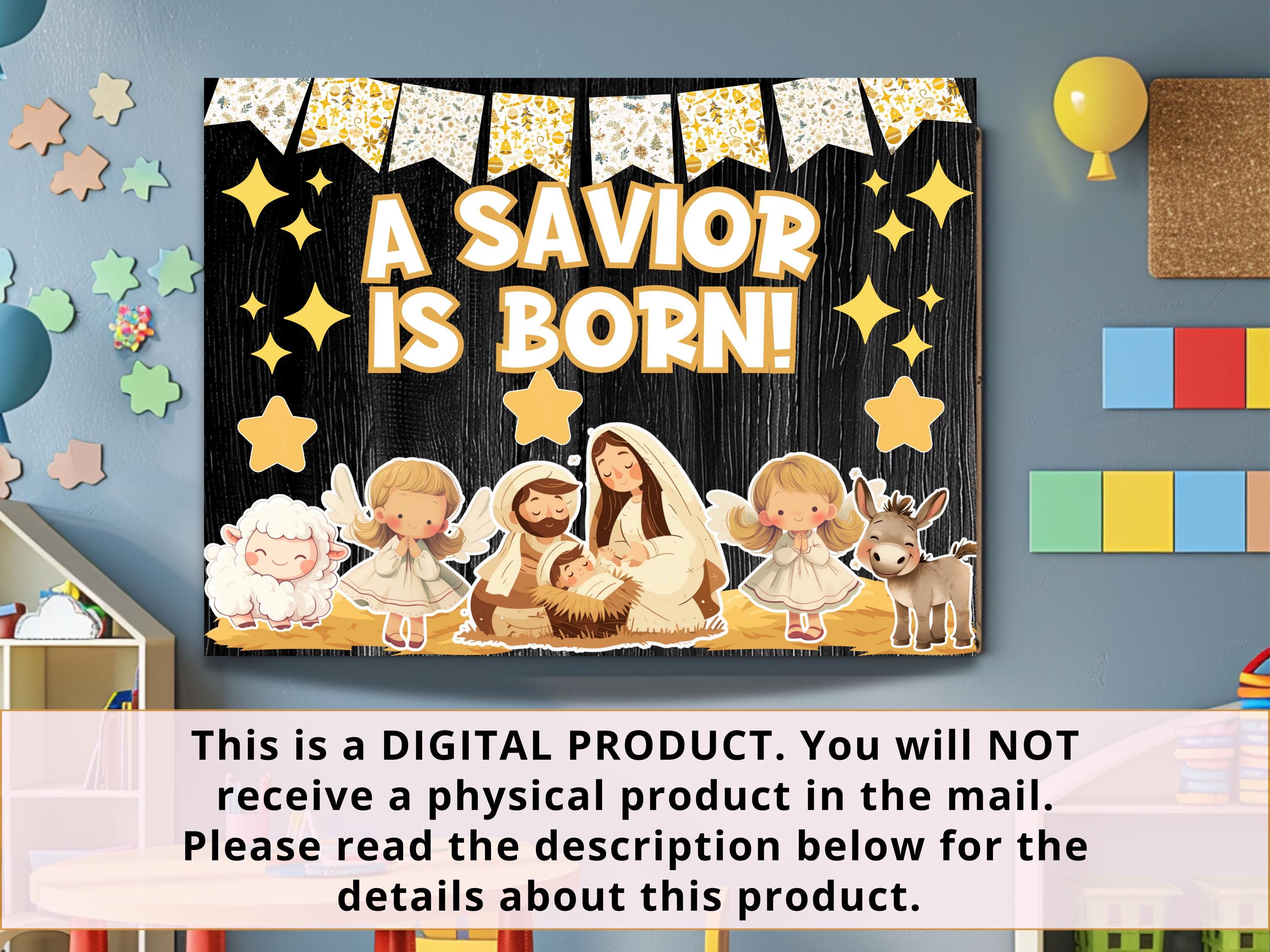 Christmas Bulletin Board Kit Nativity Scene A Savior is Born Theme ...