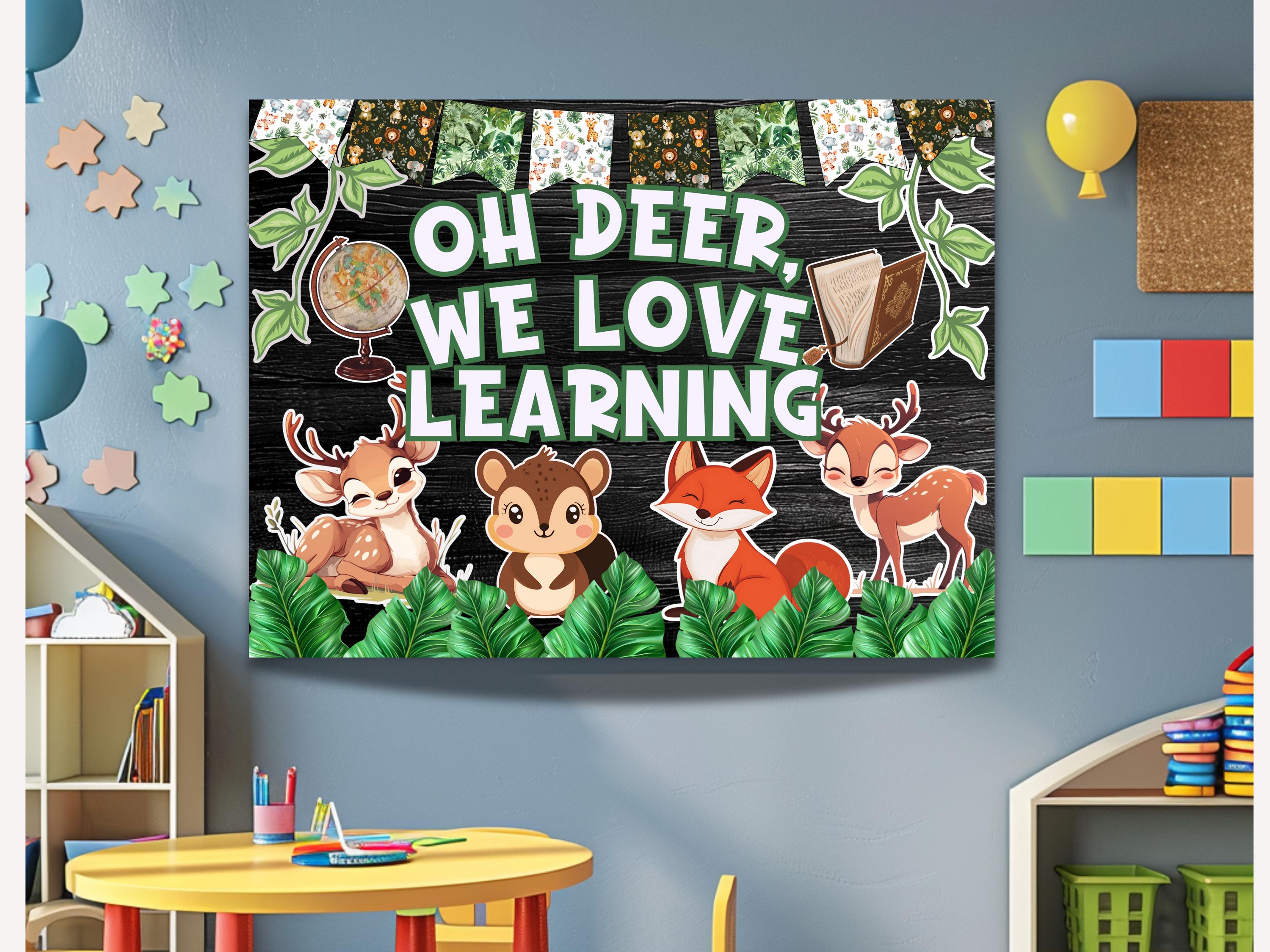 Classroom Bulletin Board Safari Jungle Theme Decor Set Deer Safari ...