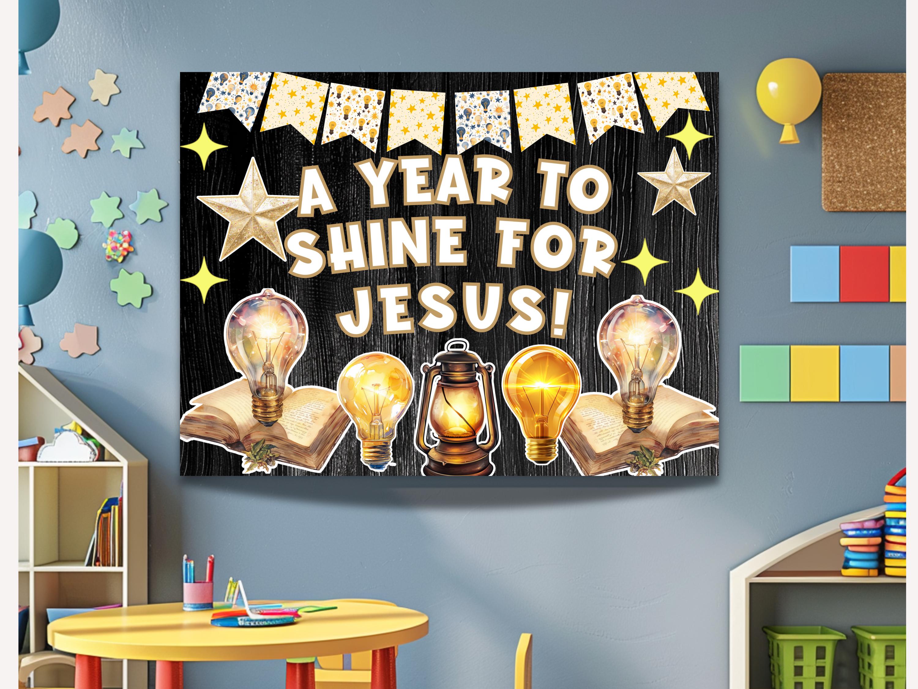 New Year Christian Bulletin Board Shine for Jesus Theme Bulletin ...