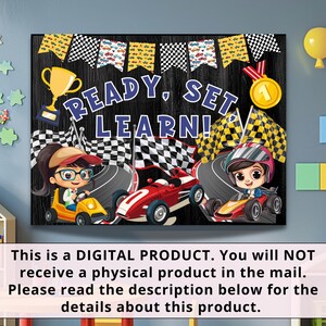 Race Car Theme Bulletin Board Kit Elementary Preschool Back to School ...