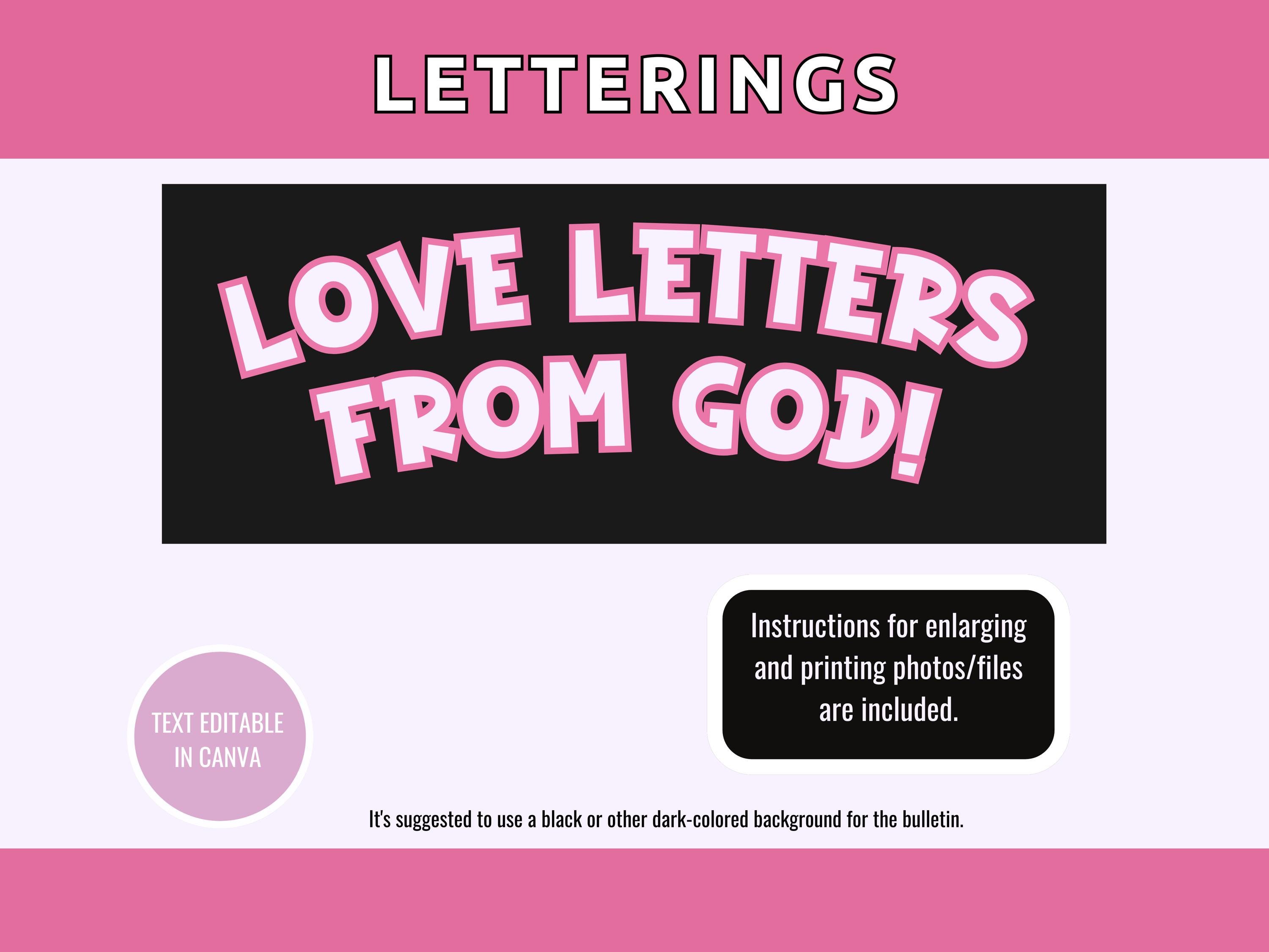 Christian Bulletin Board Kit God's Love Letters Theme Valentines ...