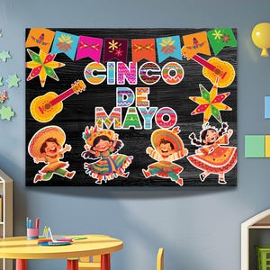 Cinco De Mayo Bulletin Board Kit Fiesta Classroom Decor Bulletin Board ...