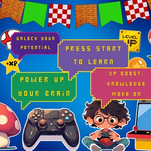Gamer Theme Bulletin Board Kit Back to School Bulletin Board Gamer ...
